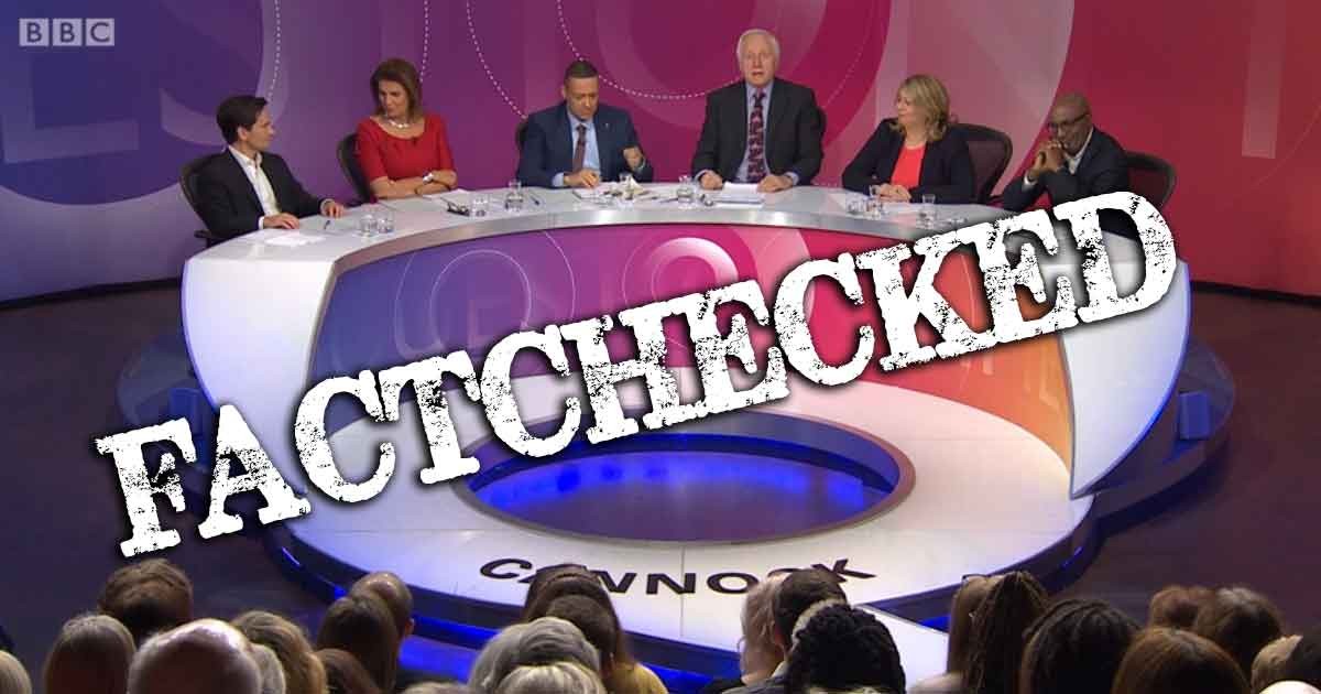 BBC Question Time: Recap and Factcheck – Full Fact