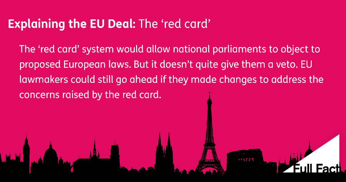 Explaining the EU deal: the 'red card' – Full Fact