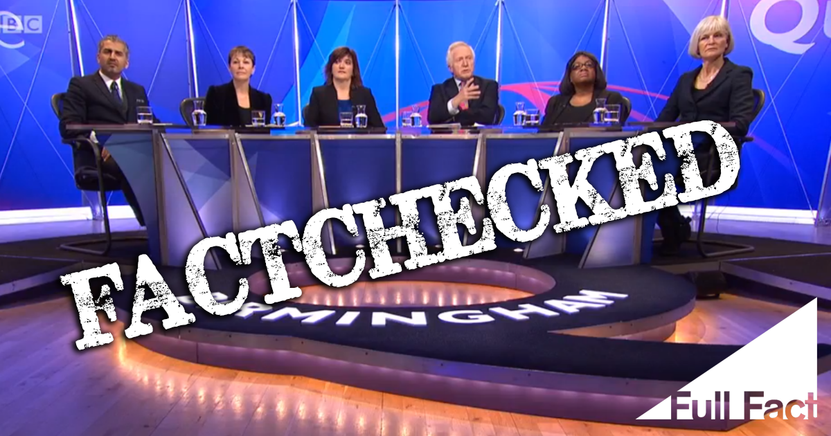 3 December's BBC Question Time, factchecked – Full Fact