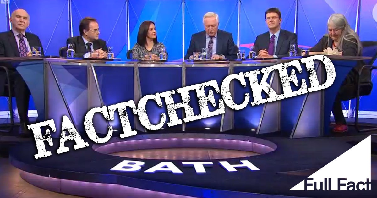 10 December's BBC Question Time, factchecked – Full Fact