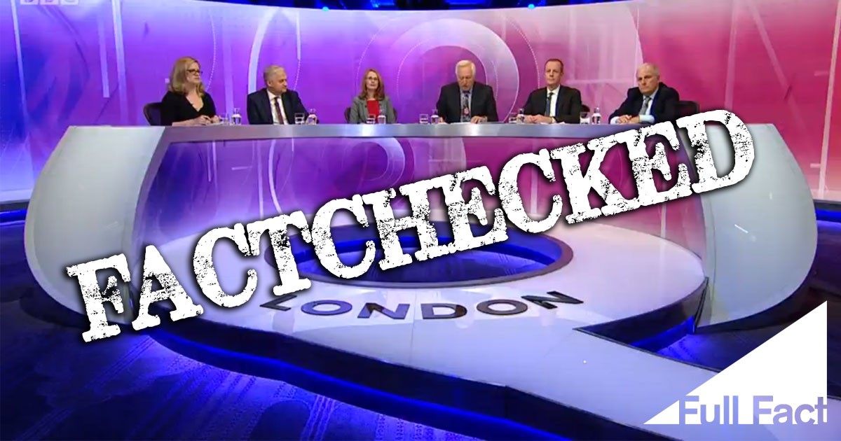 14 January's BBC Question Time, factchecked – Full Fact