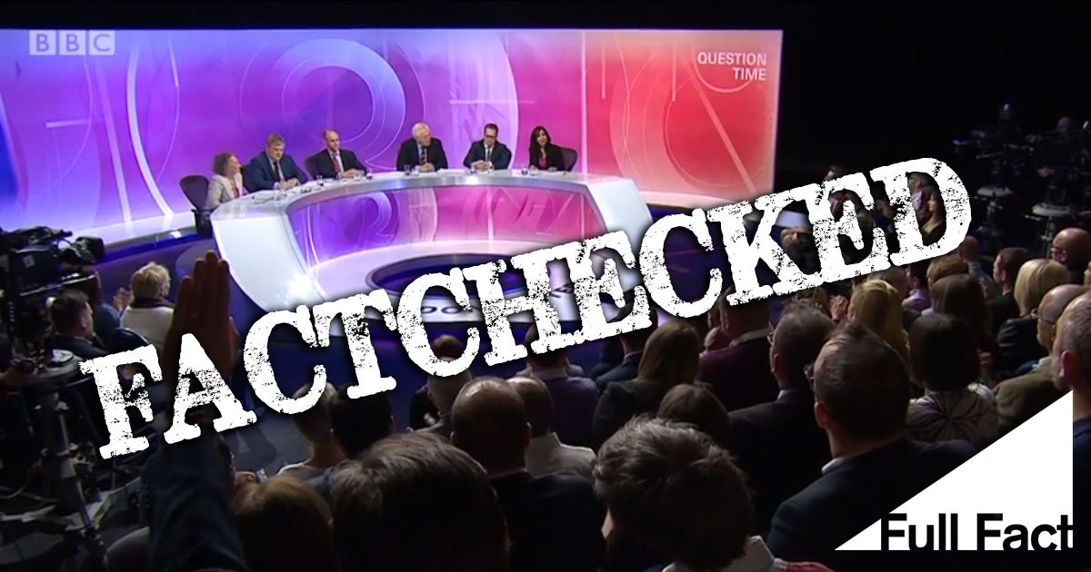 14 April's BBC Question Time, factchecked – Full Fact