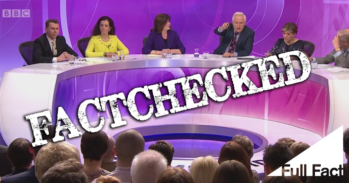 3 March's BBC Question Time, factchecked – Full Fact