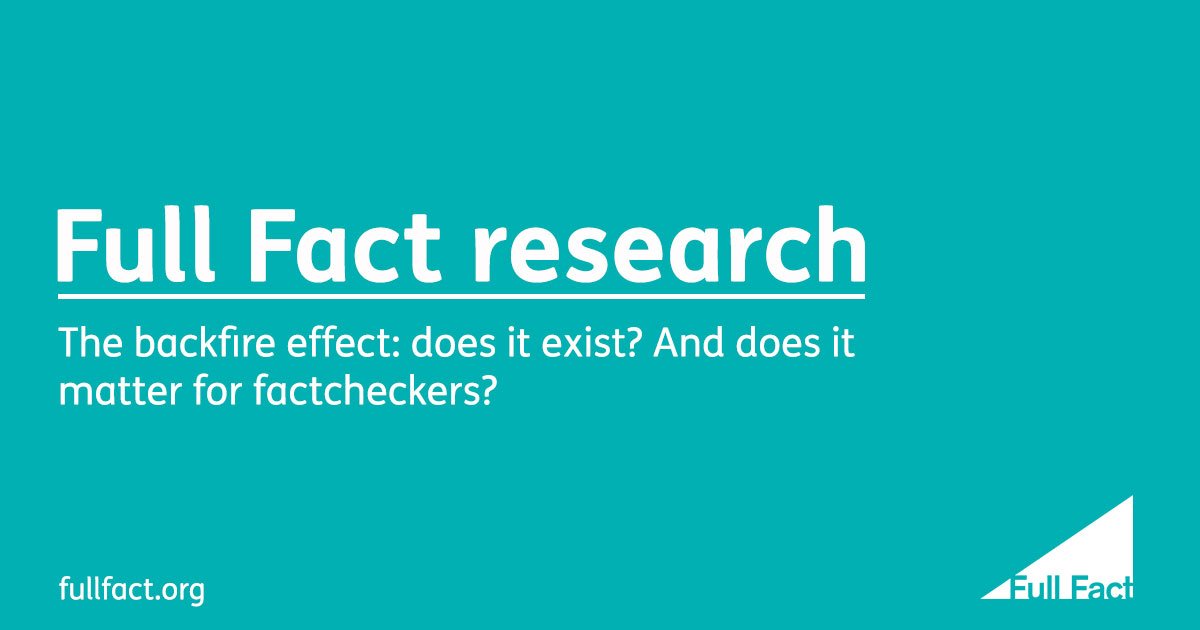 Does the “backfire effect” exist—and does it matter for factcheckers ...
