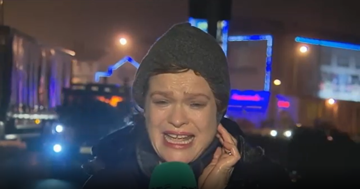 Irish reporter did not get hit by sign during storm – Full Fact