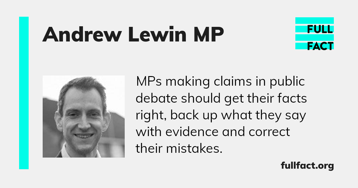 Andrew Lewin MP – Full Fact