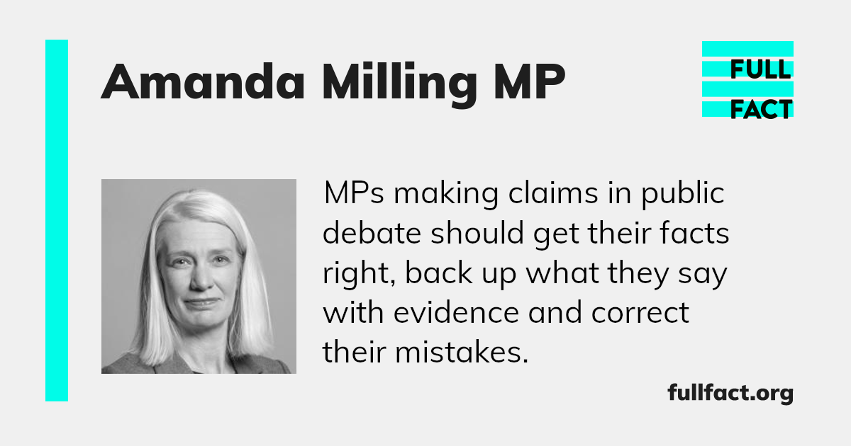 Amanda Milling MP Full Fact