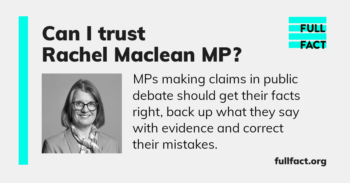 Rachel Maclean’s record in public debate - Full Fact