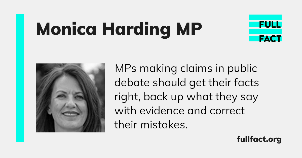 Monica Harding MP – Full Fact